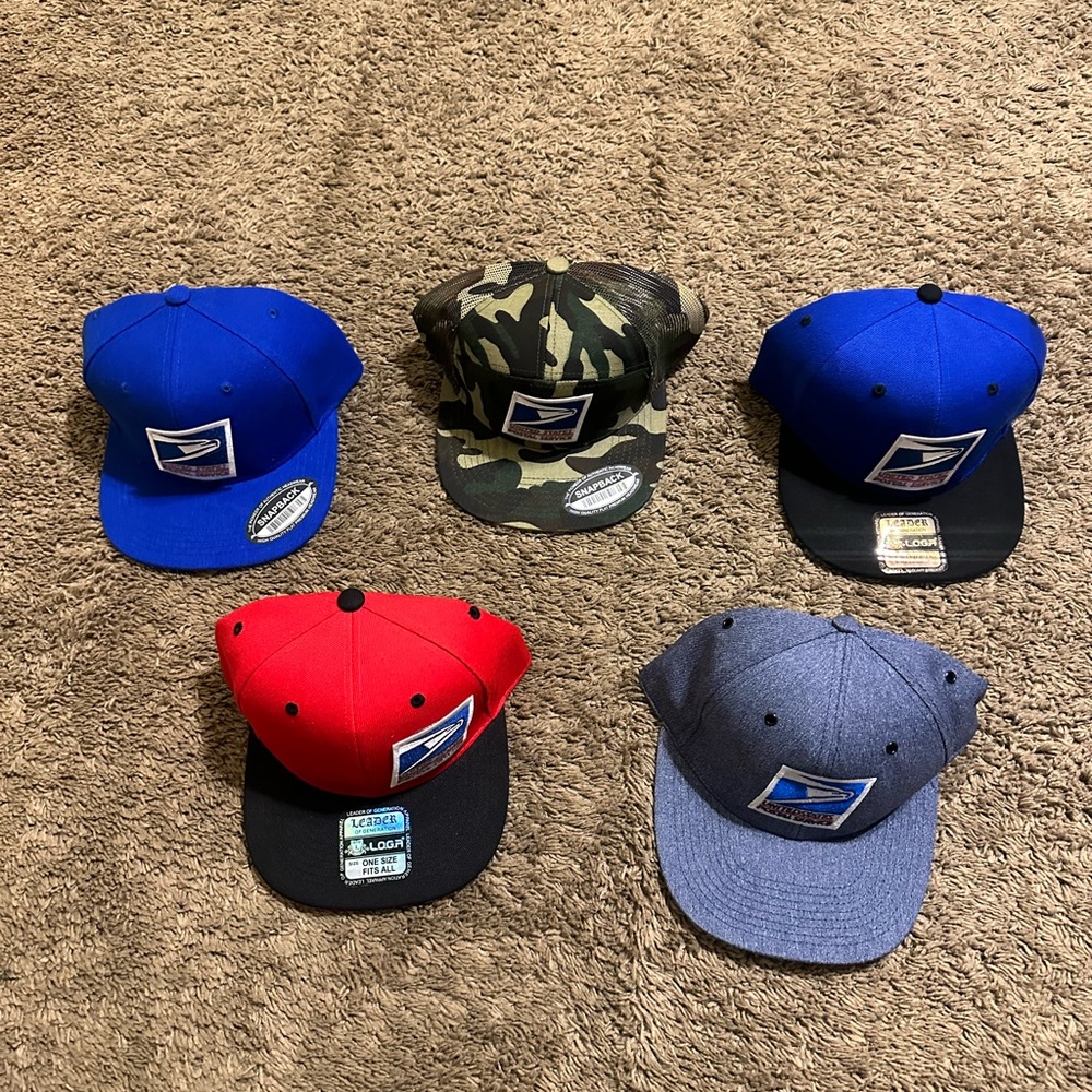 Vintage Usps Mailman Carrier 5 Hat Bundle “Mvp” 90s - Gem